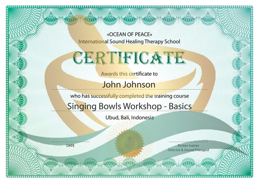 Register of certificates - Ocean Of Peace